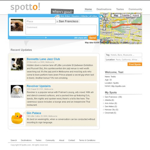 Web template for micro blogging site | Web page design contest