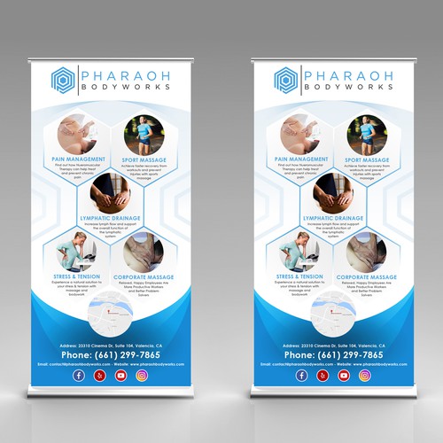 Retractable Banner Design 36x72 For Massage Therapy Company Poster