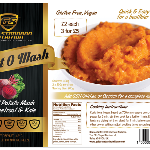 Designs | Create a label for a sweet potato mash aimed at the health ...