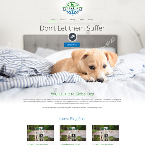 Create a captivating and modern front page for dog rescue organization ...