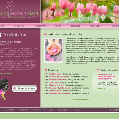 Poetry website requires new layout. | Web page design contest