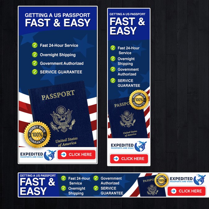 Design Banners for Expedited Passports & Visas - Part2 | Banner ad contest