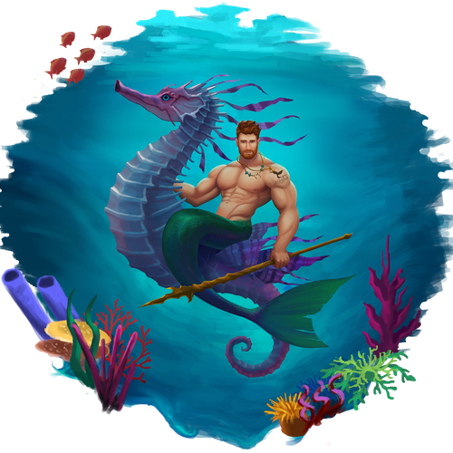 Create Merman Illustration for Apparel | Illustration oder Grafik ...