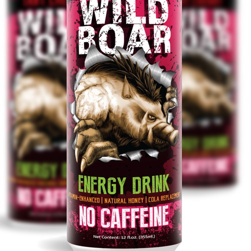 Wild Boar Energy Drink Label | Product label contest