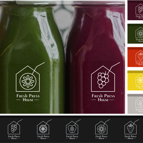 Create a fresh clean logo for an organic cold-pressed juicery in Italy ...