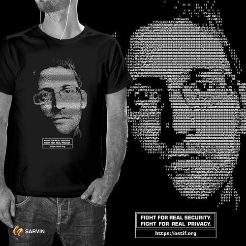 Snowden ASCII Mosaic | T-shirt contest