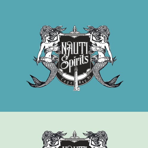 Ghostly, tastefully provocative, nautical, 1920's-themed logo for Nauti ...