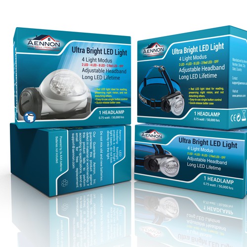 Create A **LED Headlamp Flashlight** Packaging Design To Be Seen All ...