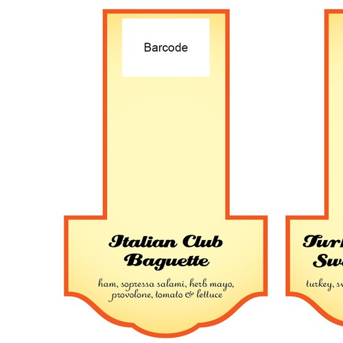 Create a fresh modern label for pre packaged sandwiches, wraps & rolls ...