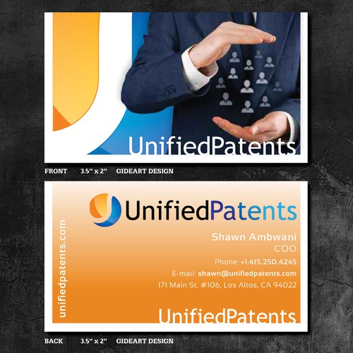 Designs | business card for Unified Patents | Business card contest