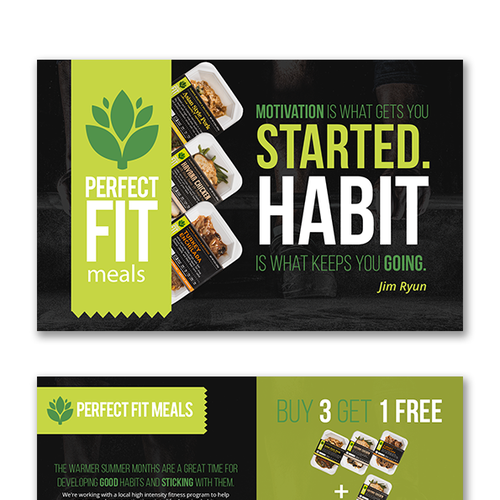 Create a motivating promo flyer for Perfect Fit Meals | Postcard, flyer ...