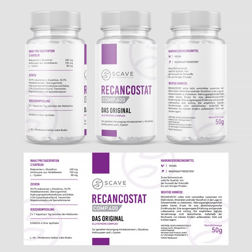 Designs | Rework the label Recancostat 400 | Product label contest