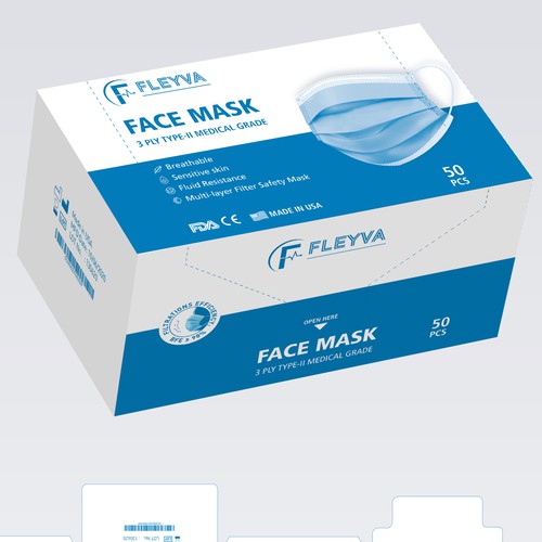 Designs | Box packaging for Covid 3 Ply masks | Product packaging contest
