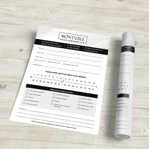 Designs | Design a referral slip for a modern, state-of-the-art dental ...