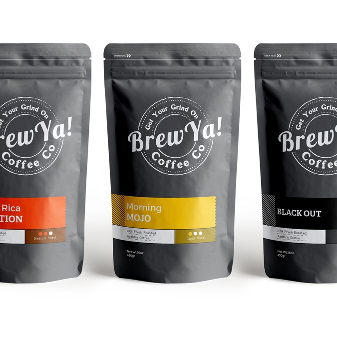 Design Coffee Bags for Brew Ya! Coffee Company | Product packaging contest