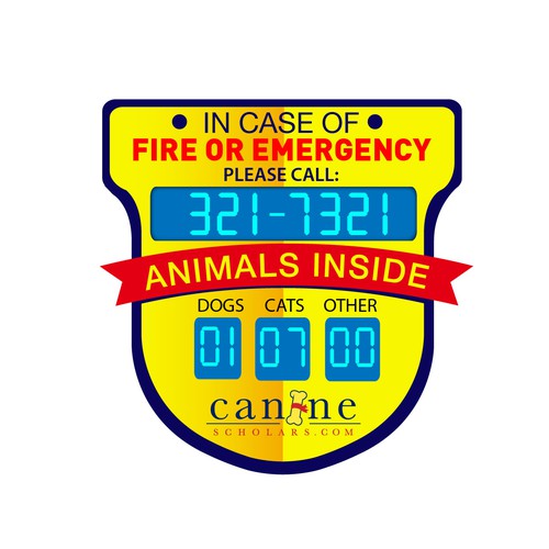 Pet Alert Sticker Design, FRESH NEW EYE CATCHING | Signage contest