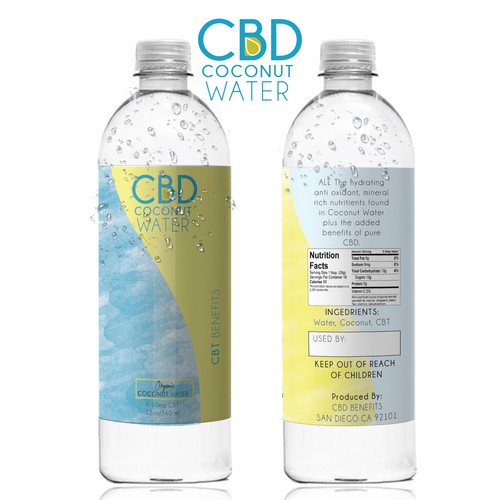 Coconut Water Label for Cannabis Company | Product label contest