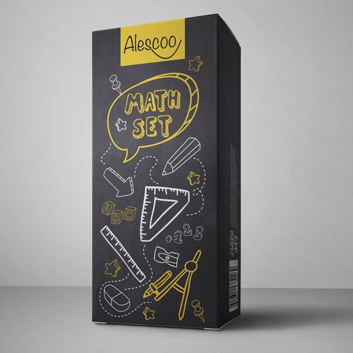Design a Simple yet stylish box design for a Math Set with my brand ...