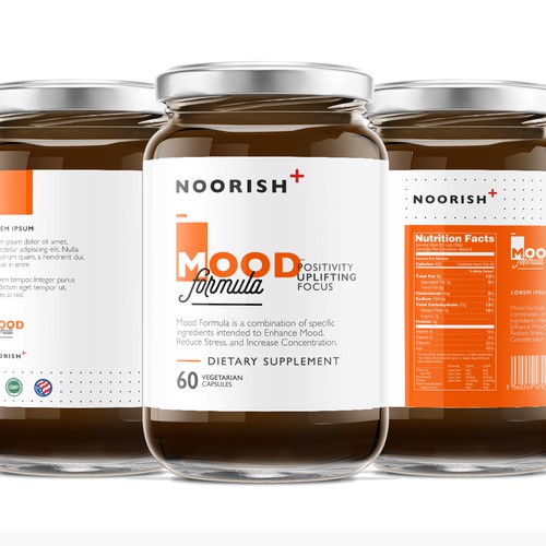 CLEAN SUPPLEMENT DESIGN for bottle label – Noorish: Mood Formula ...