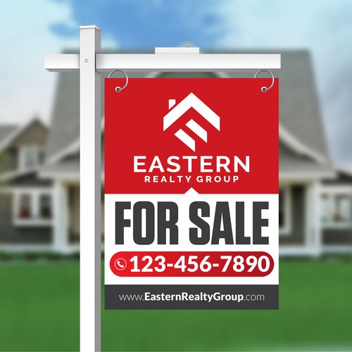 Eye catching and easy to read real estate lawn sign | Signage contest