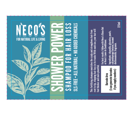 Natural Chemical Free Shampoo Bottle Label Design | Product label contest