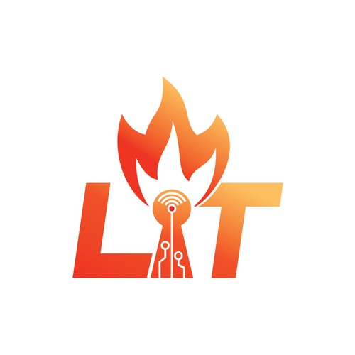 Descriptive logo for "Lit Fire alarm and security" company that ...