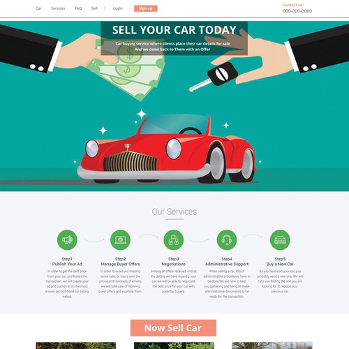 Designs | Sell your car today | Web page design contest