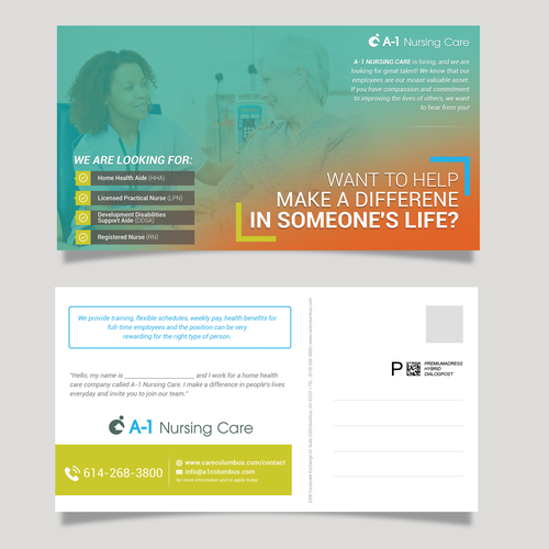 Designs | Recruitment Postcard from Current Employee Perspective ...