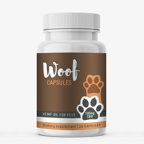Designs | Woof Hemp Dog Capsules | Product label contest