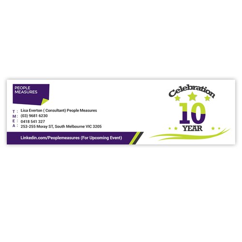 Create an email signature to help our company celebrate 10 years in ...