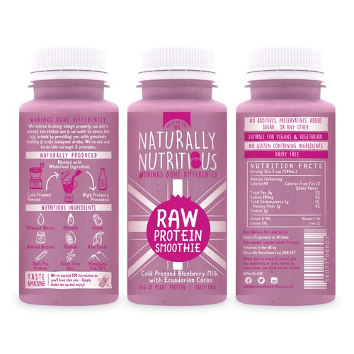 Raw Protein Smoothie label for brand looking to create change & disrupt ...