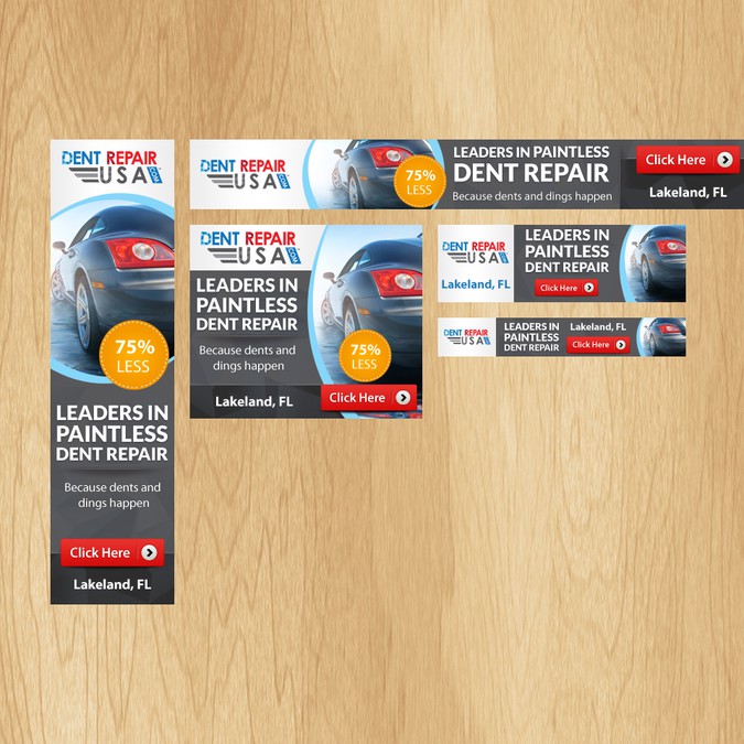 Add Banners x3 for Dent Repair USA. | Other business or advertising contest