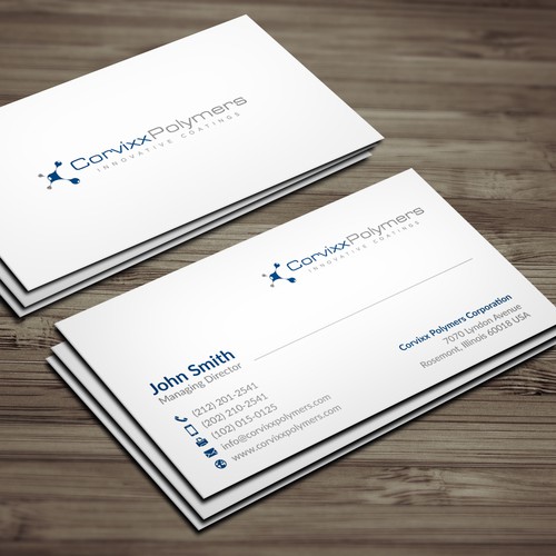 Design a new business card for an up and coming specialty chemicals ...
