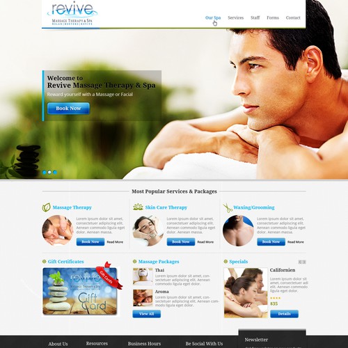 Modern/Sleek Website design for Revive Massage Therapy & Spa | Web page ...