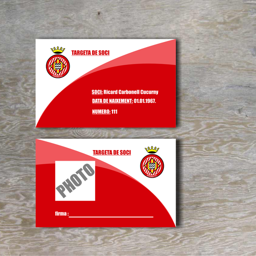 MEMBER CARD FOR SPANISH FOOTBALL CLUB | Stationery contest