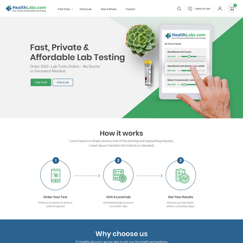 Create a Professional Website for HealthLabs.com | Web page design contest
