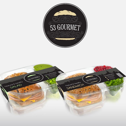 Premade grab & go Sandwich labels and Salad labels. | Product label contest