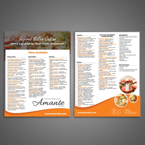 Italian Restaurant Menu Flyer | Postcard, flyer or print contest