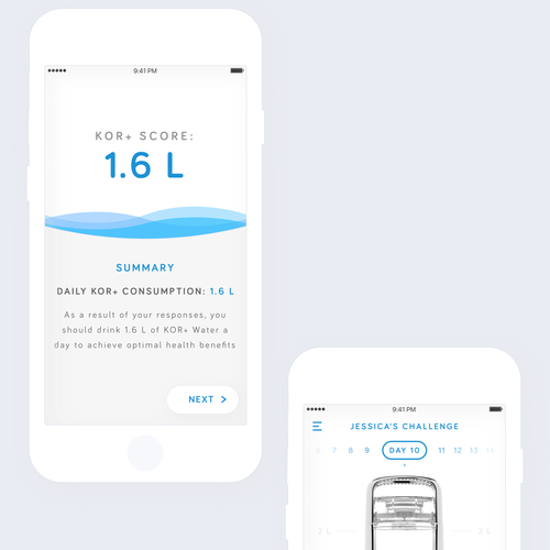 Design engaging screens for the KOR+ Water hydration app | App design ...