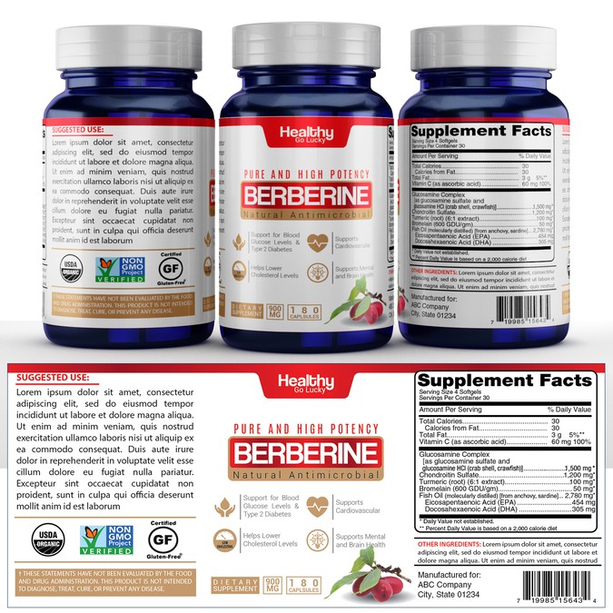 Healthy Go Lucky Dietary Supplement Bottle Label Needed! | Product ...