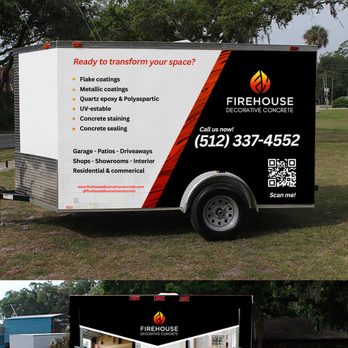 Designs | Firehouse Decorative Concrete TRAILER WRAP | Car, truck or ...