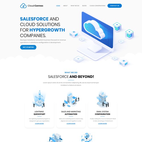 Designs | Cloud Connex site design | Web page design contest