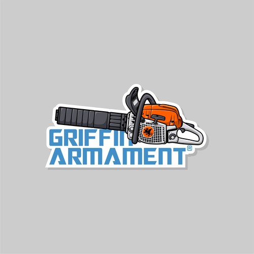 Designs | Chainsaw and Firearm Suppressor Sticker Design | Sticker contest