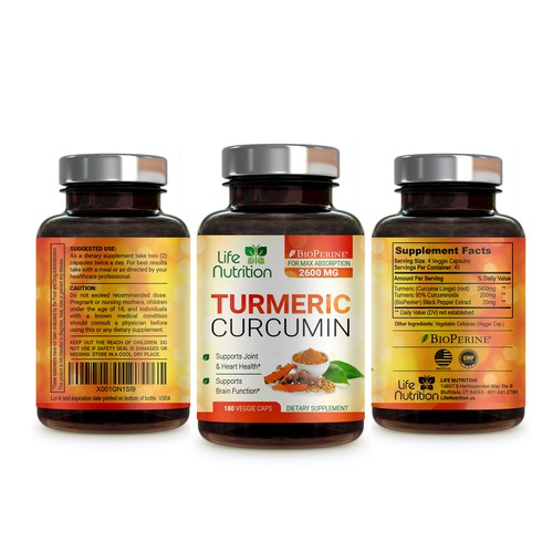 Designs | Life Nutrition needs a "beautiful label" for its Turmeric ...