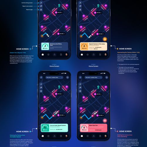 Designs | Design a Sleek, Modern UI for a Real-Time Speed Camera Alert ...