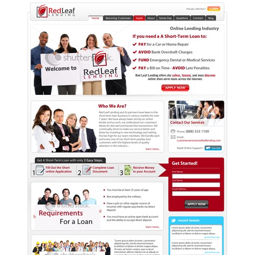 Red Leaf Lending - business website | Web page design contest