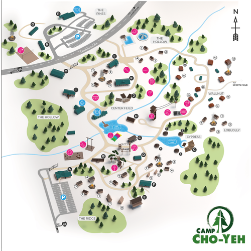 Designs | 2022 Camp Cho-Yeh Map | Illustration or graphics contest