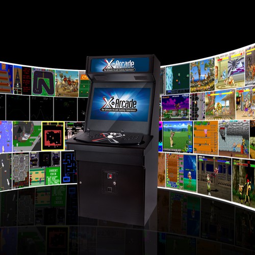 Illustration For Classic Arcade Machine With Game Screenshots ...