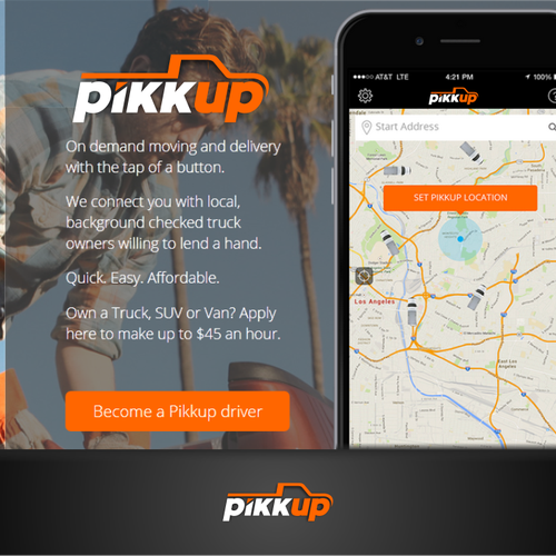Create a simple but bold pickup truck design for Pikkup | Logo design ...