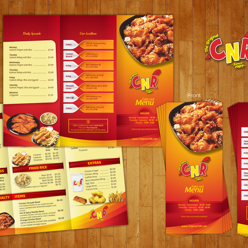 Create a takeout menu for The Original CNR - a quickly growing ...